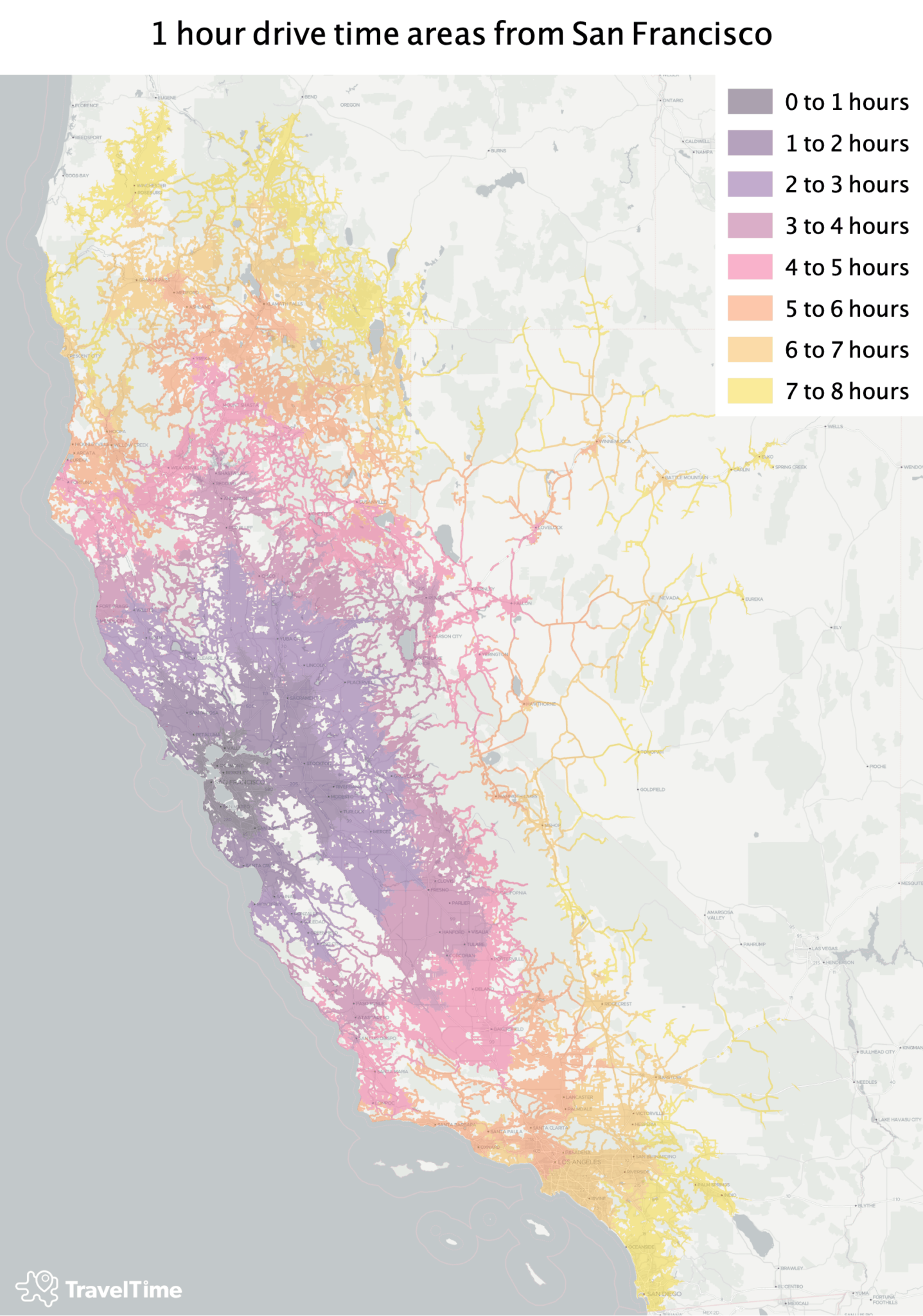 How Far You Can Drive From San Francisco Within 8 Hours - Fleet Logging